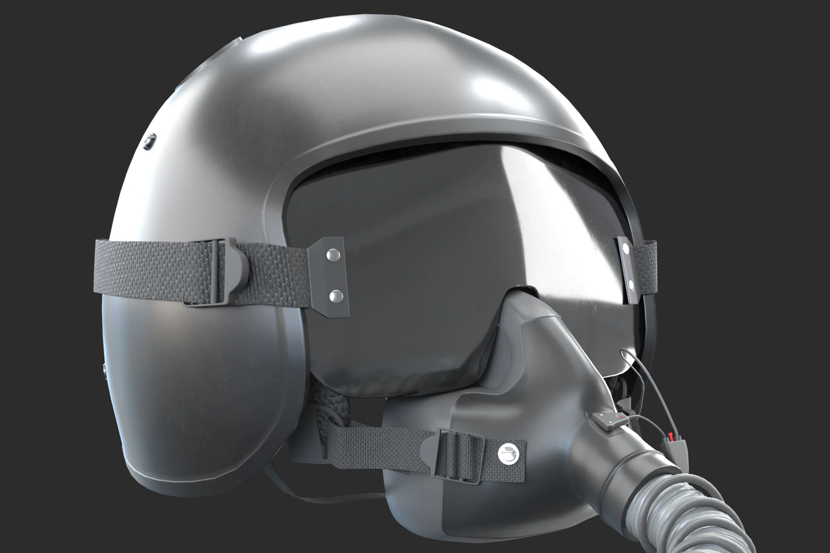 Fighter Jet Pilot Helmet with Oxygen Mask - Alpha3DModels