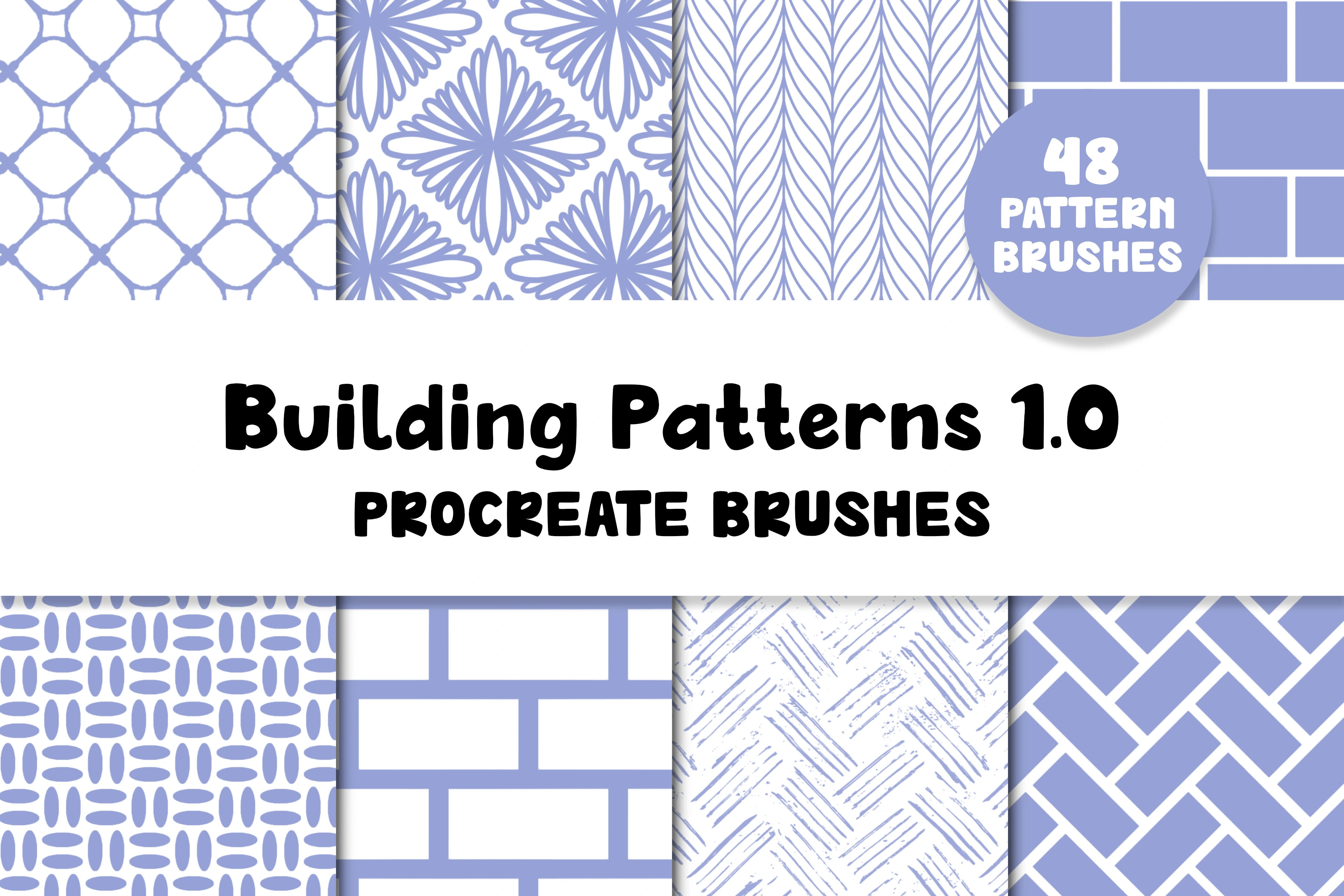 Building Patterns 1.0 Procreate Brushes | 48 Seamless Pattern Brushes ...