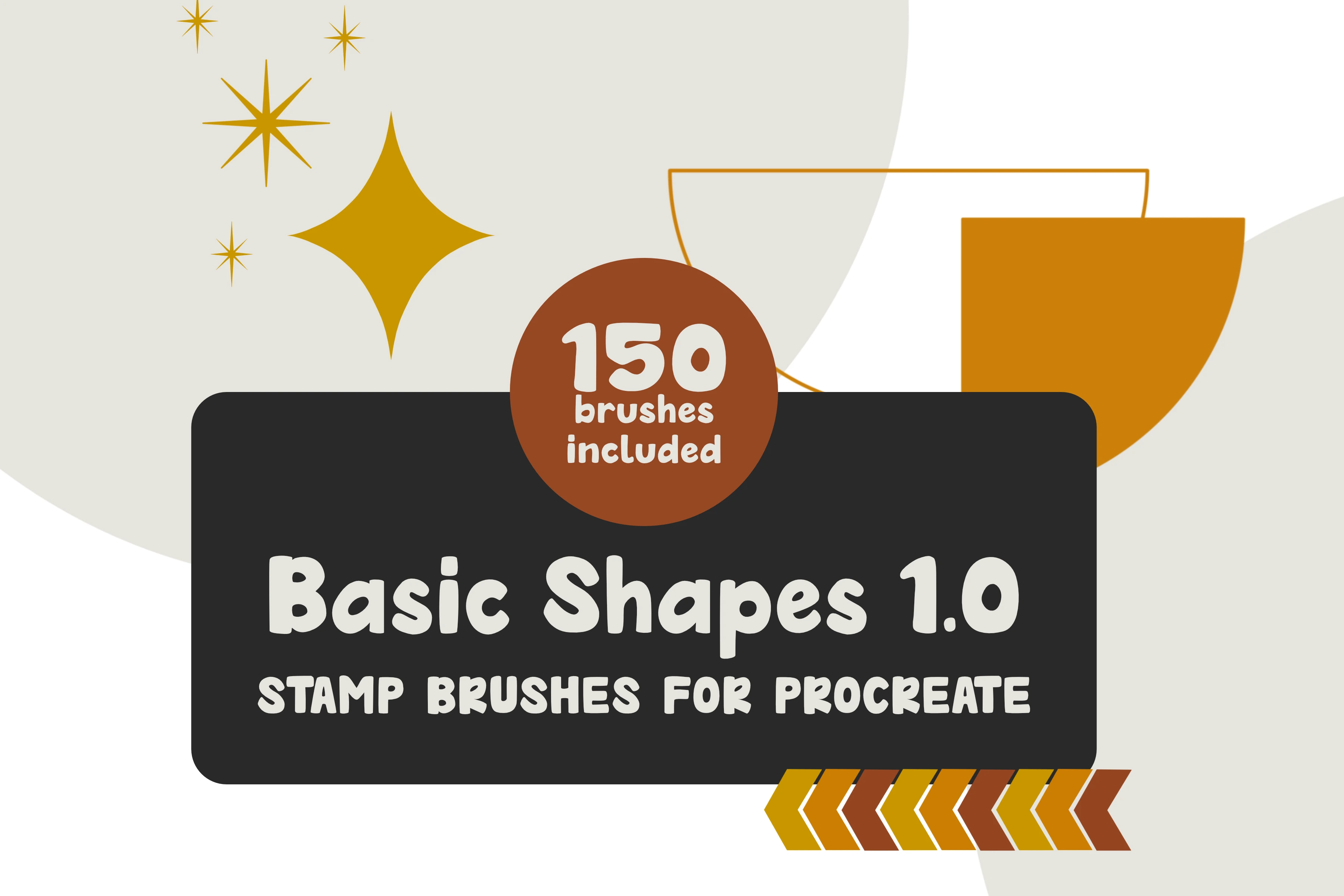 Procreate Basic Shapes 1.0 Stamp Brushes | 150 Geometric Stamps ...