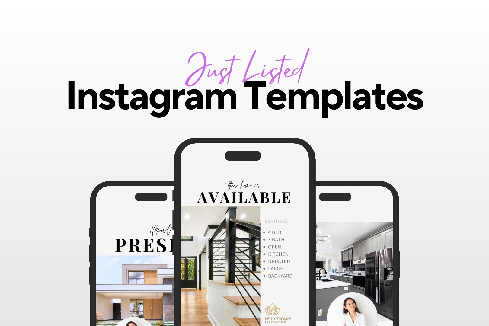 Just Listed Instagram Templates for Real Estate (Static + Animated ...