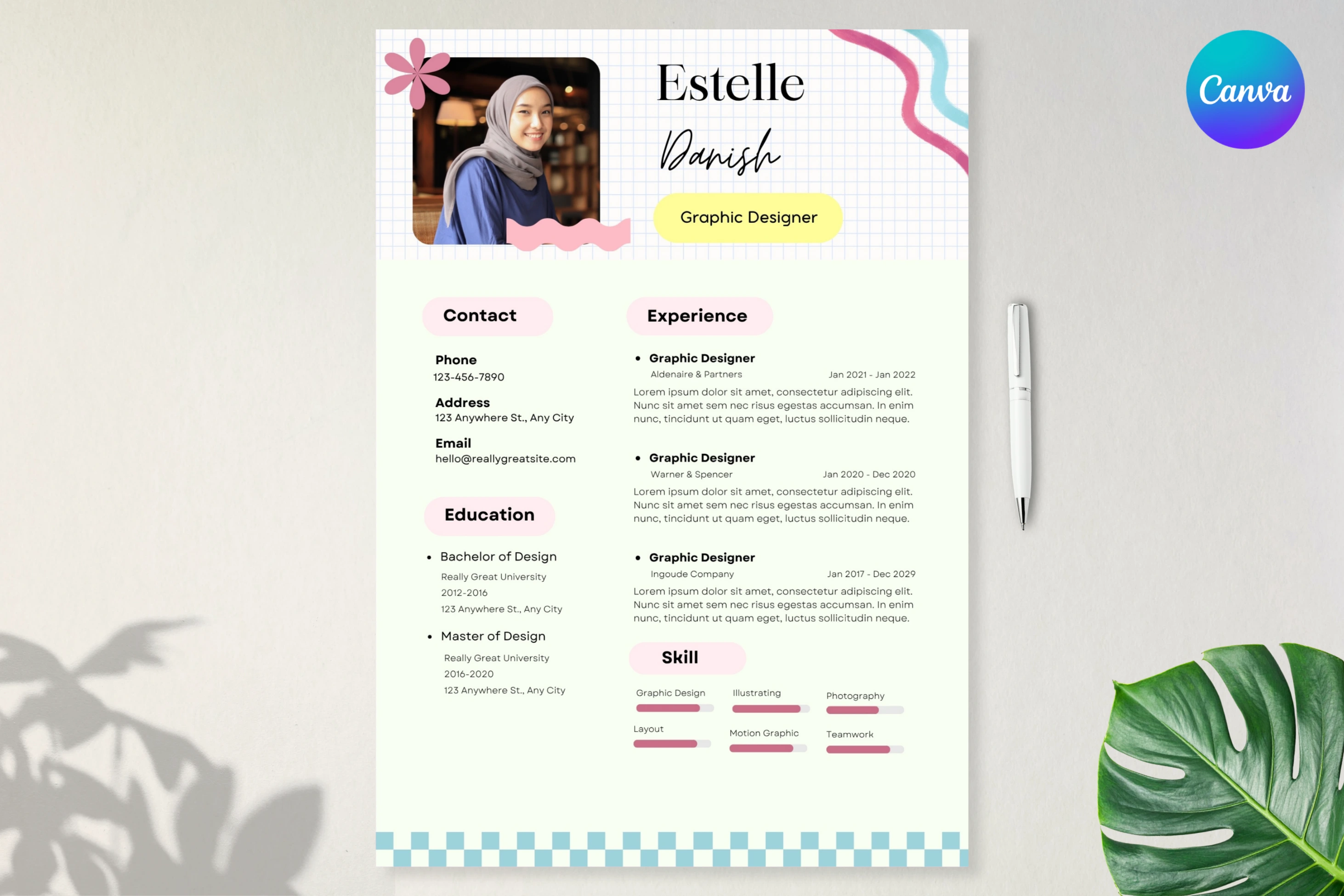 39 Feminine Resume - Canva - Jiw-Graphics