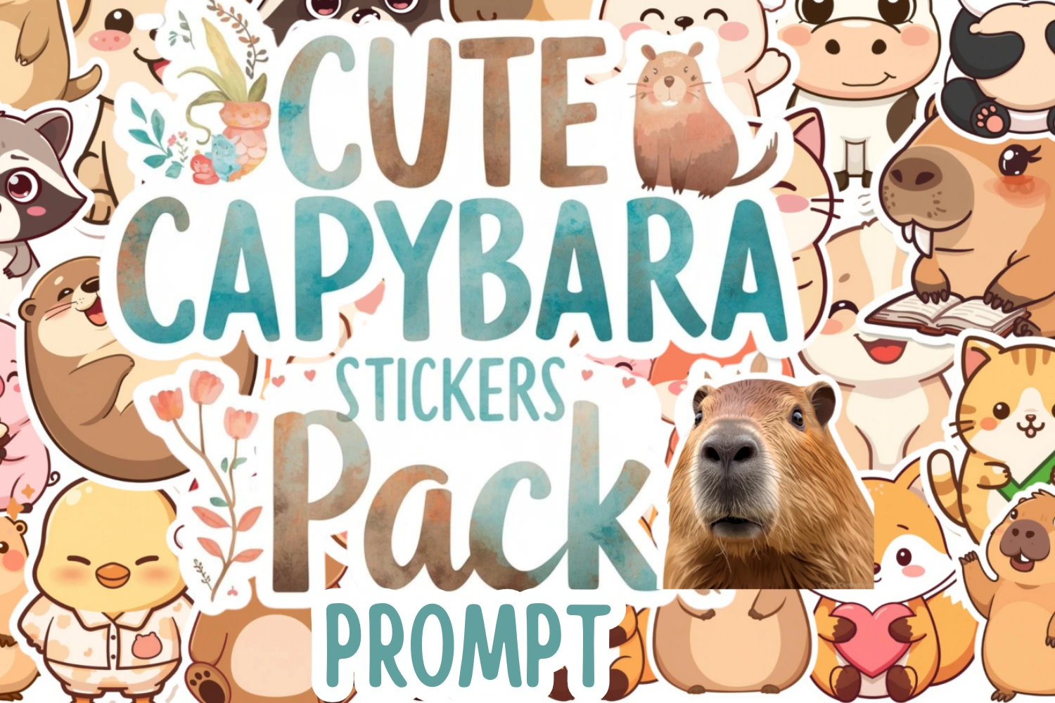 Cute Capybara Stickers Prompt Pack - Toptoria