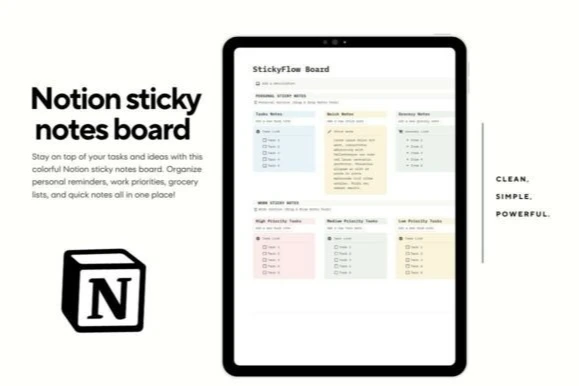 StickyFlow Board - Notion Template - Yanis’s Notion